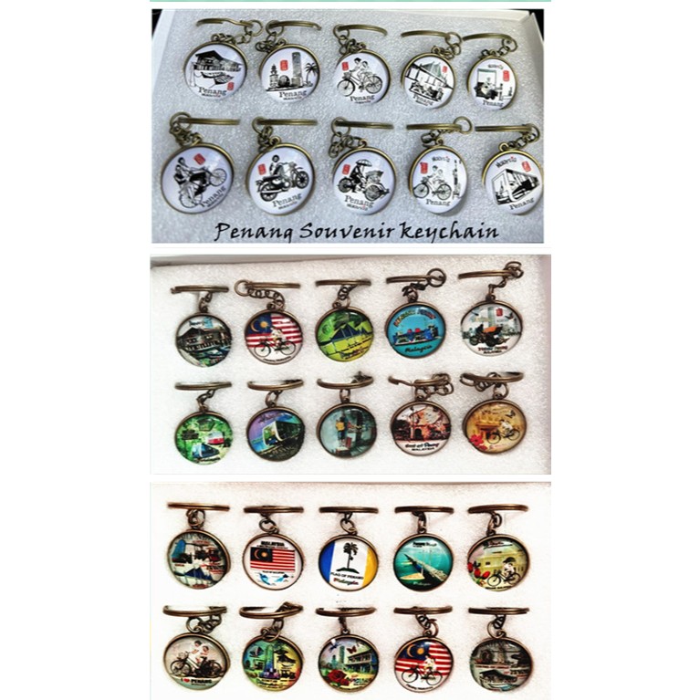 10 pcs set Penang street art Collection Souvenir gift keychain | Shopee ...