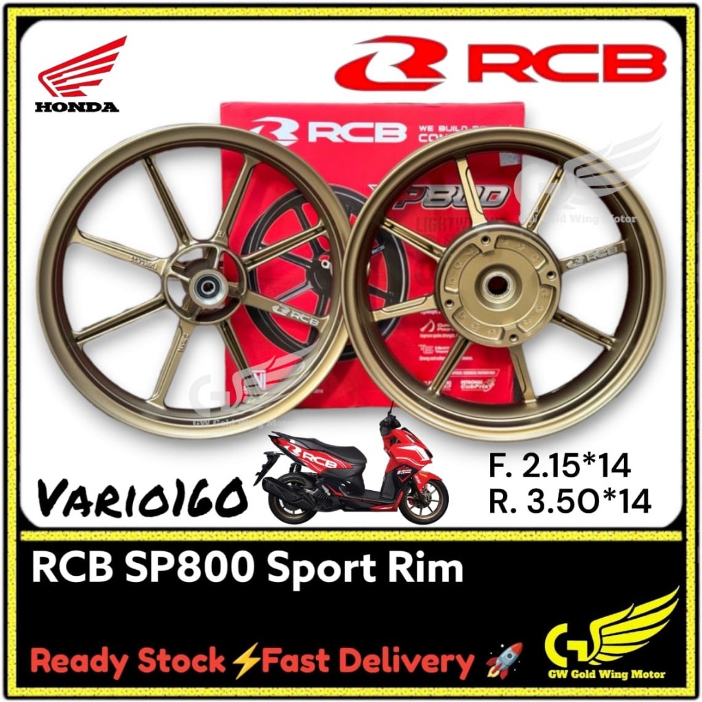 100% RCB SP800 800 HONDA VARIO 160 DISC SPROT RIM (F.215X14 R.350X14 ...