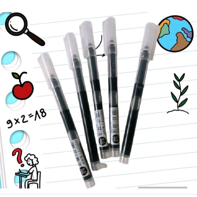 Kreati Transparent Gel Pen 0.5mm Quick Dry (5 in 1) | Shopee Malaysia