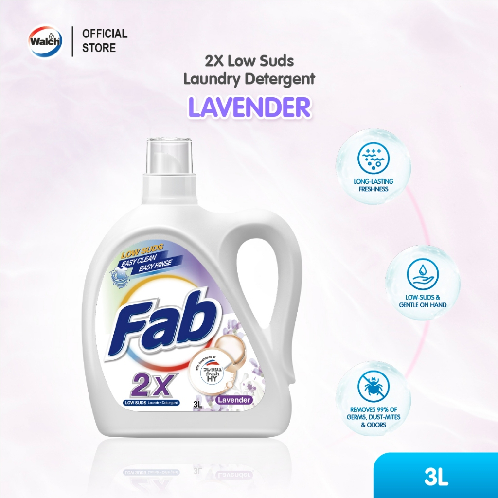 Fab 2x Low Suds Laundry Detergent - Lavender (3L) | Shopee Malaysia
