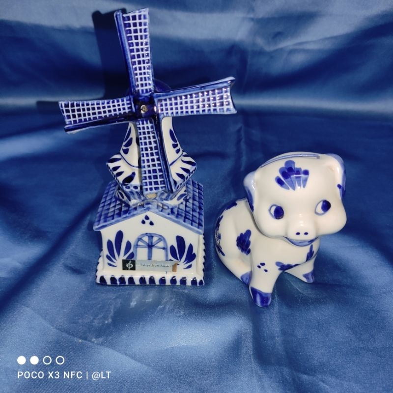 Vintage Delft Hand Painted Windmill and Piggy Coin Box | Shopee Malaysia