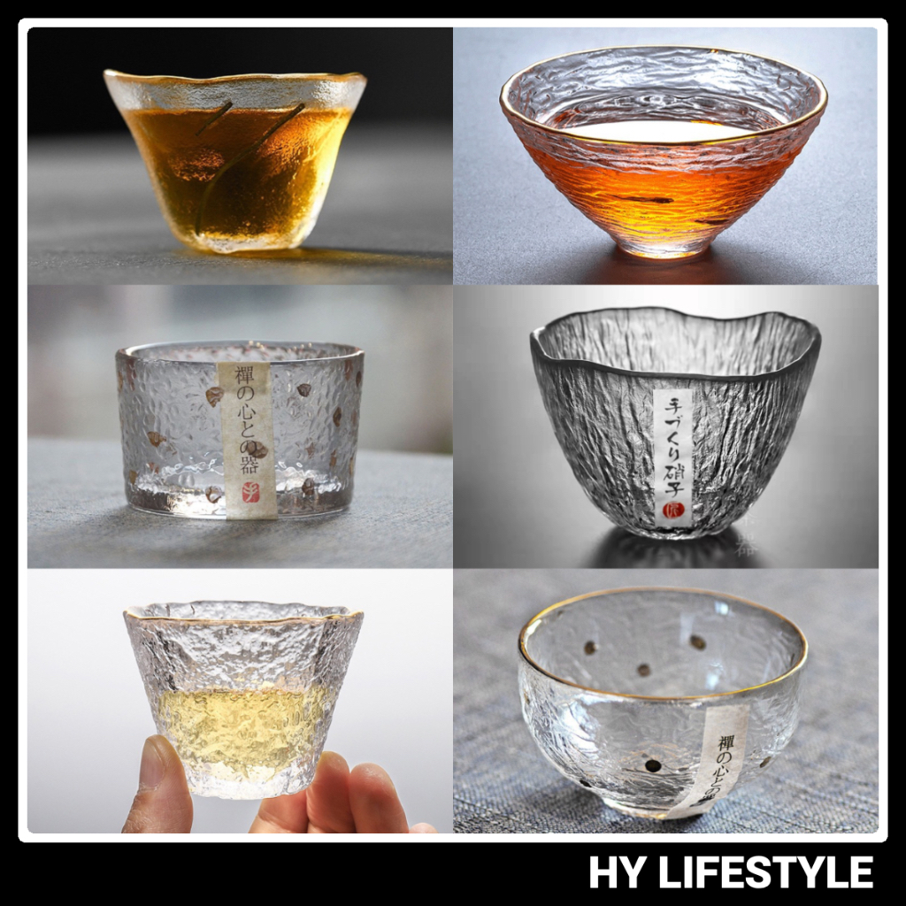 [HY] Japanese Sake Cup Glass Cup Japanese Tea Cup Soju Glass Cup ...