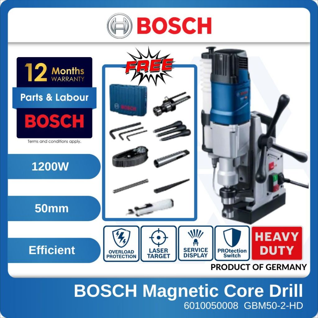 Bosch GBM50-2-HD Professional Magnetic Core Drill 50mm 1200W 240V ...