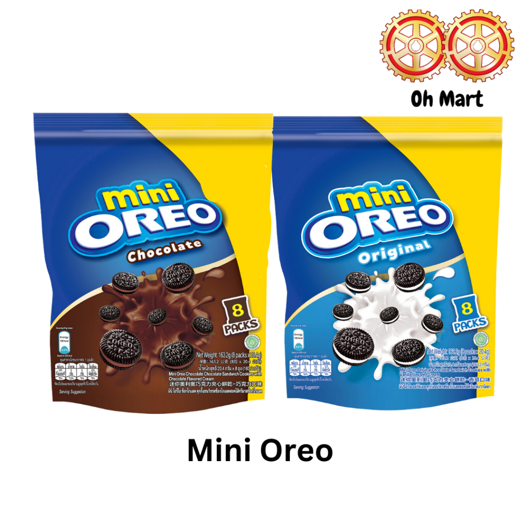 Mini Oreo Original/ Chocolate 163.2g - 8 packs | Shopee Malaysia