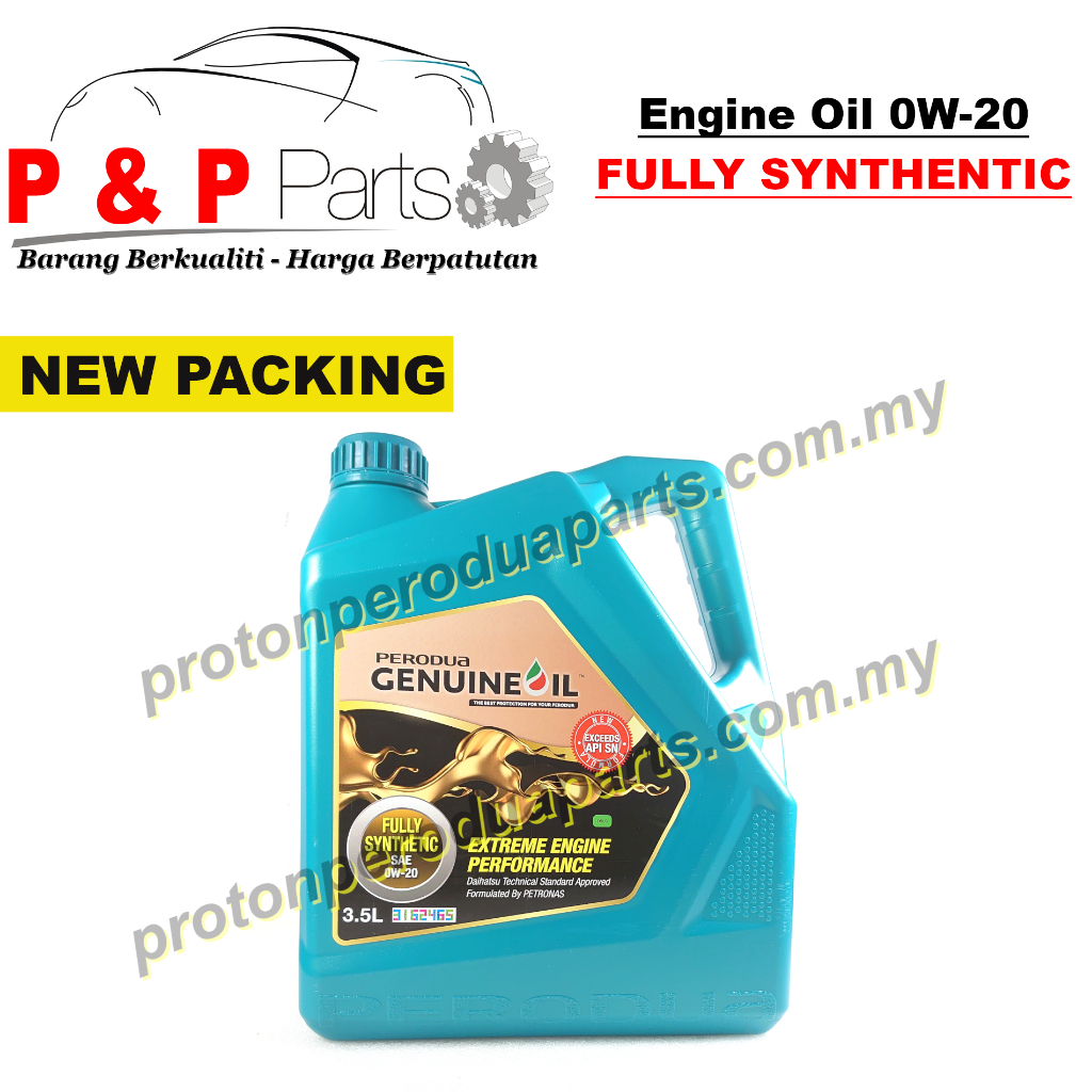 ORIGINAL Perodua 0W-20 3.5L Fully Synthetic Engine Oil 0W-20 Minyak ...