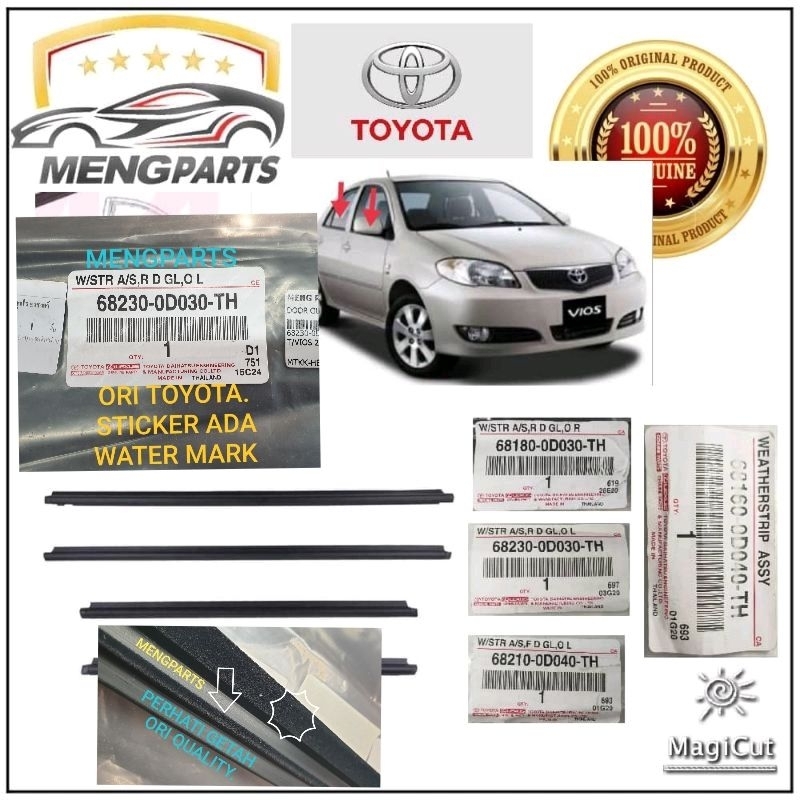 TOYOTA VIOS NCP42 2003Y - 2006Y DOOR OUTER MOULDING 68160-0D040 68210 ...
