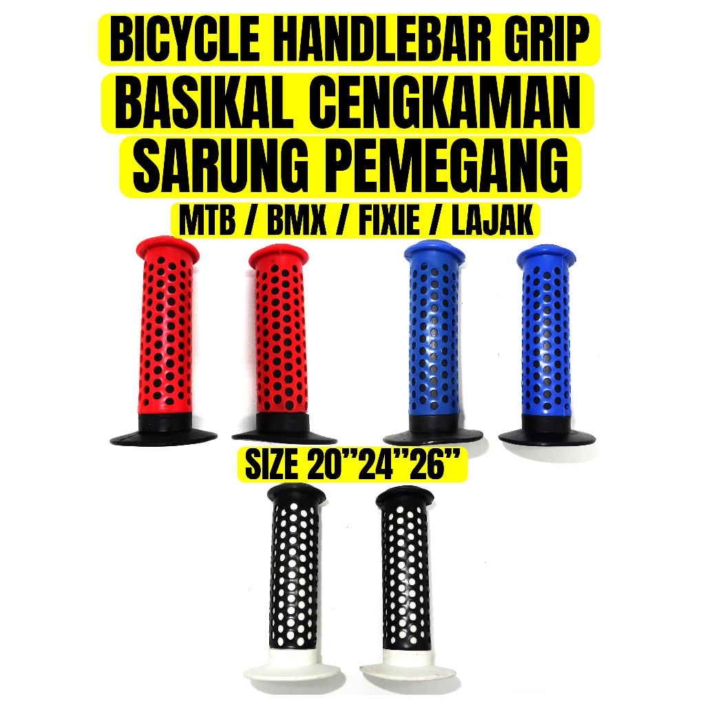 BICYCLE HANDLEBAR GRIPS SILICONE RUBBER SARUNG TANGAN CENGKAMAN ...