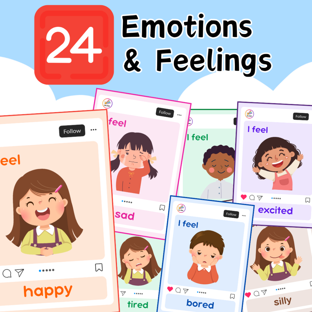 [ SOFTCOPY | PDF ] PRINTABLE EMOTIONS & FEELINGS FLASHCARDS | Shopee ...
