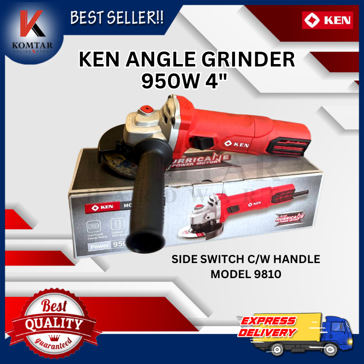 KEN ANGLE GRINDER 950W 4" SIDE SWITCH C/W HANDLE MODEL 9810 | Shopee ...