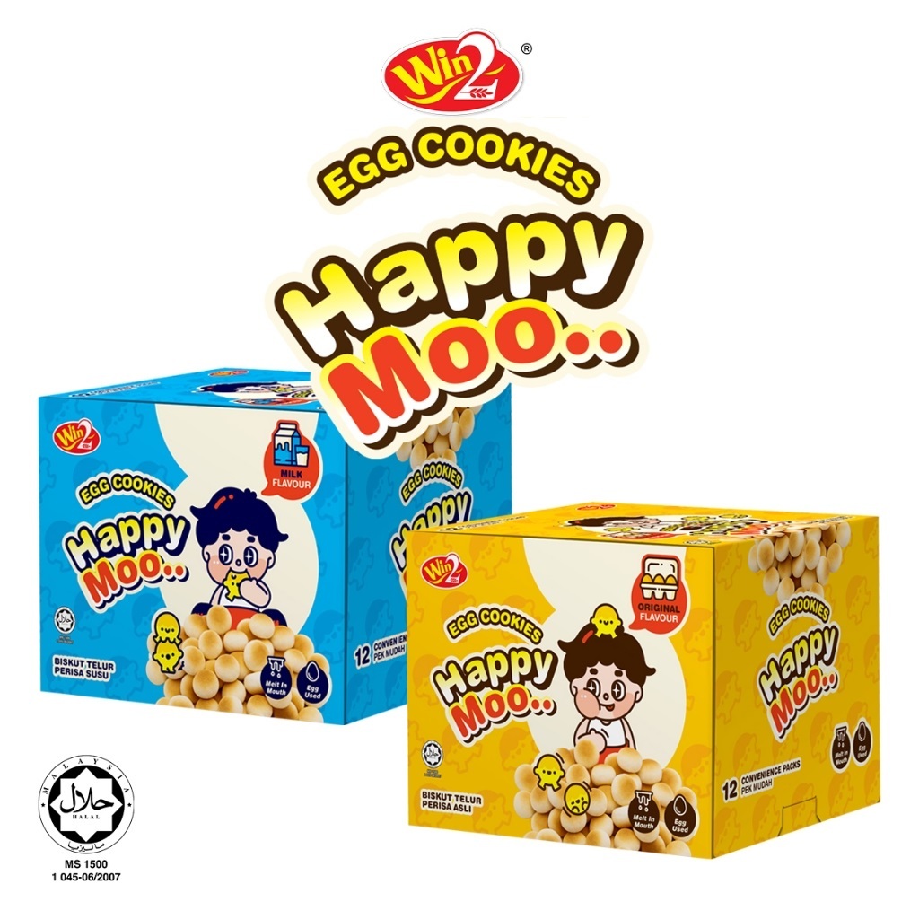 [VIRAL] WIN2 HAPPY MOO EGG COOKIES 35G X 12PKTS (ORIGINAL / MILK) WIN2 ...
