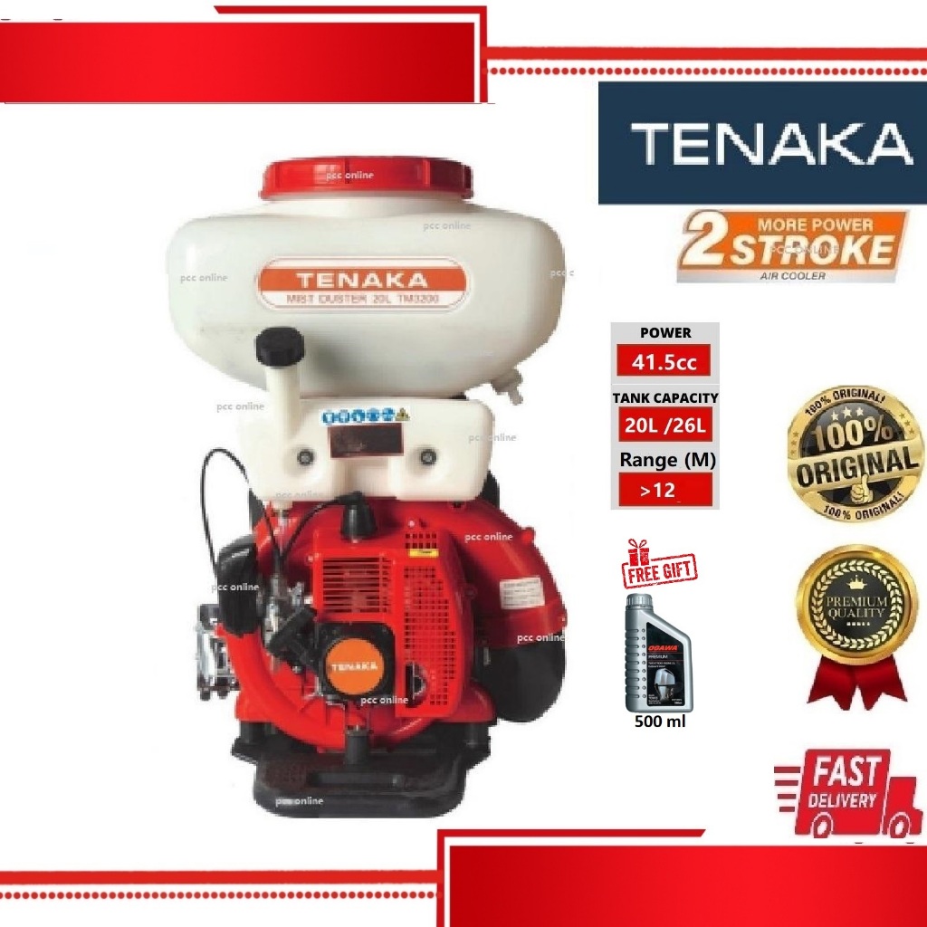 Tenaka TM3200 20L/TM3260 26L Mist-Duster|Mist Blower|Pump Racun|Pam Baja|Tabur Padi (2-Stroke ...