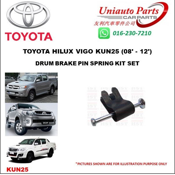 TOYOTA HILUX VIGO KUN25 (08' - 12') DRUM BRAKE PIN SPRING KIT SET ...