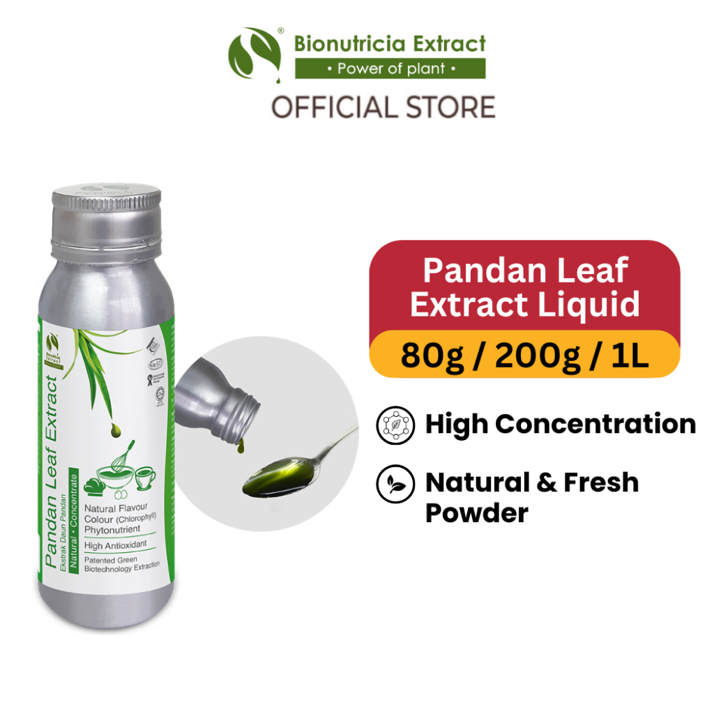 Bionutricia Pandan Leaf Extract Liquid Concentrate 80g / 200g | Shopee ...