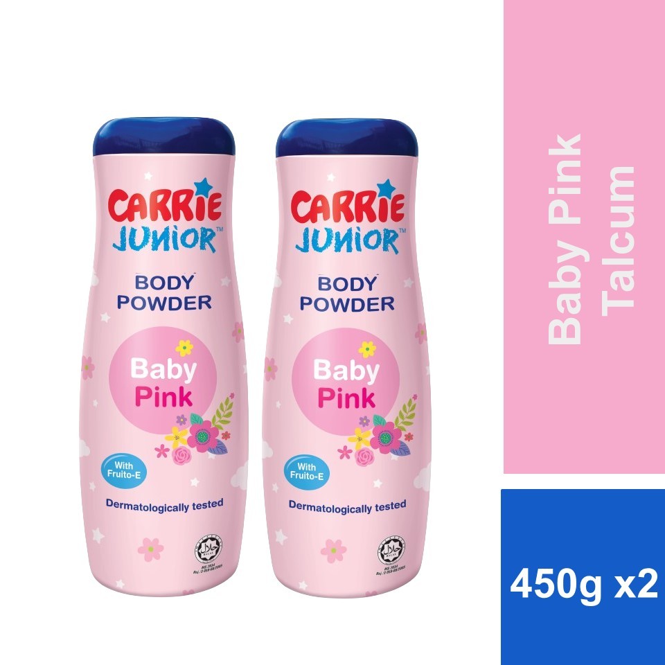 Carrie Junior Body Powder - Baby Pink (450g x Bundle Of 2) | Shopee ...