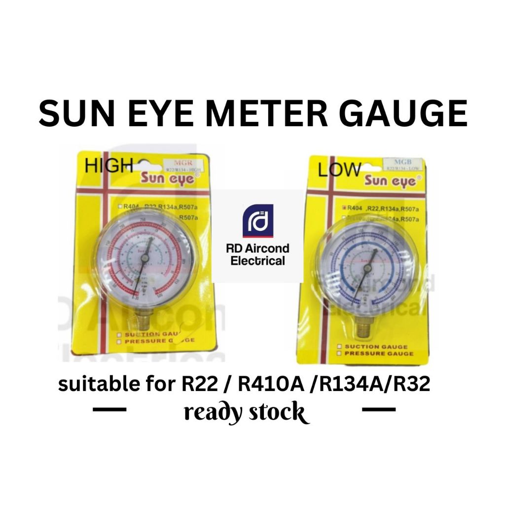 [SUN EYE] METER GAUGE LOW/HIGH R22 R134A R410/R32 | Shopee Malaysia
