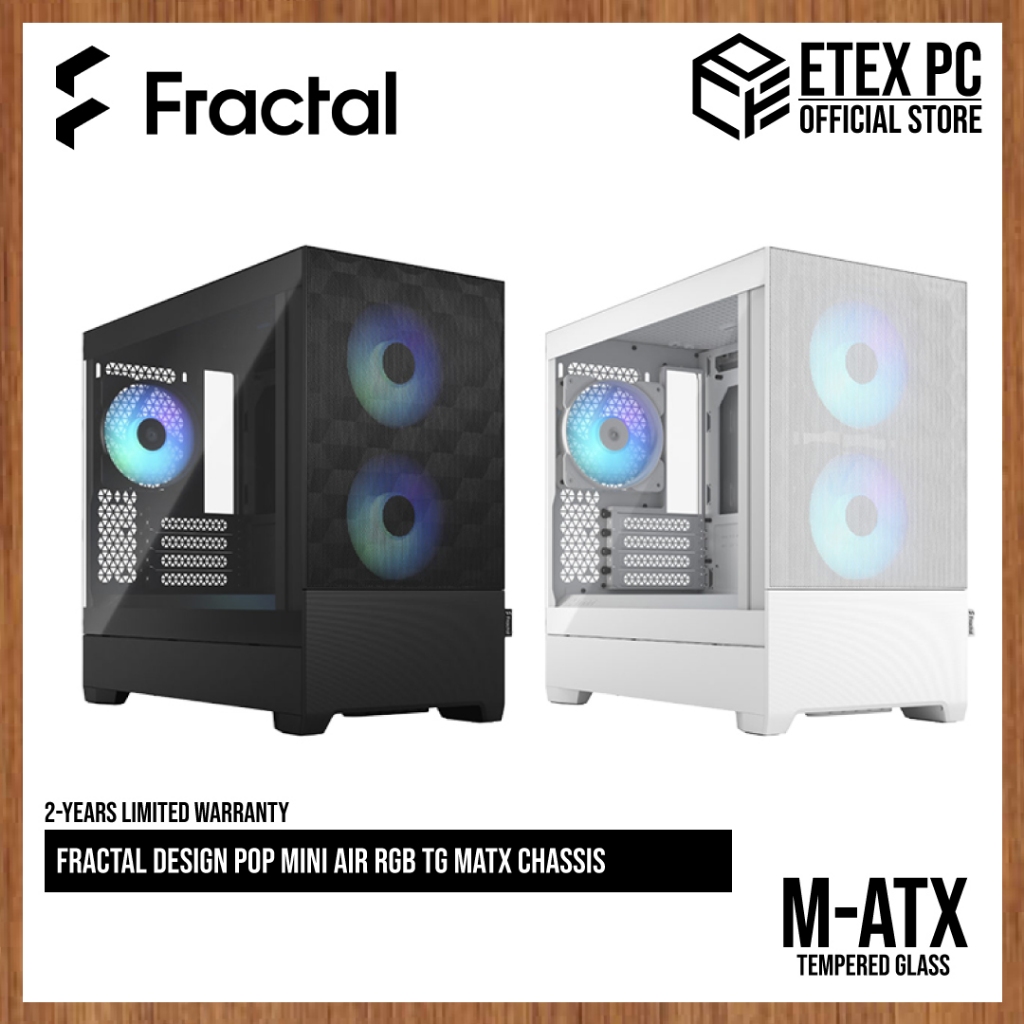 Fractal Design Pop Mini Air RGB TG mATX Chassis - RGB Black Clear Tint ...