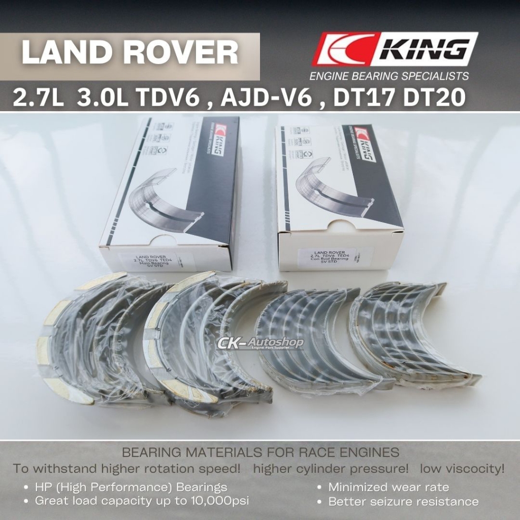 KING Bearing LAND ROVER JAGUAR FORD CITROEN PEUGEOT 2.7L TDV6 276DT ...