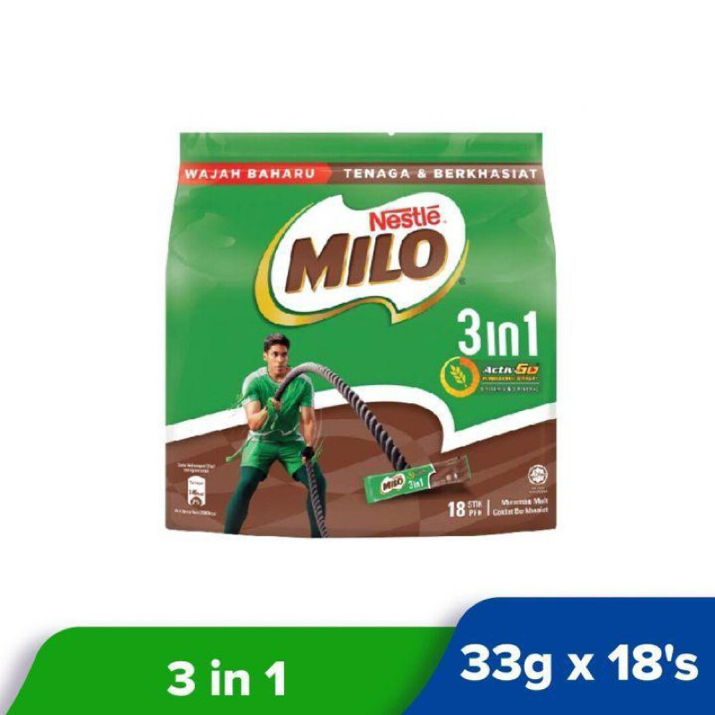 Nestle Milo 3In1 Active-Go Mixes (33g x18’s) | Shopee Malaysia