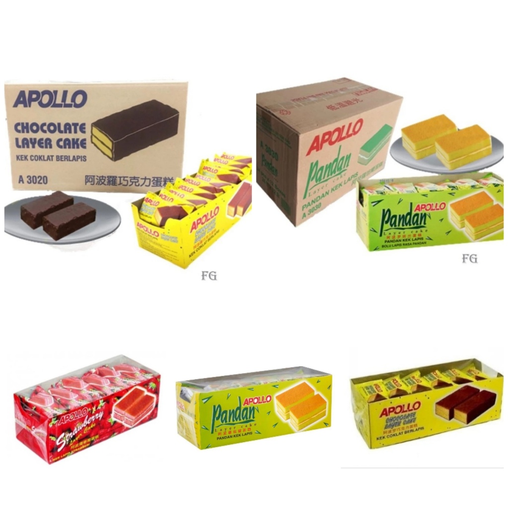 Apollo Layer Cake Chocolate / Pandan / Strawberry 17g-18g x 24s ...