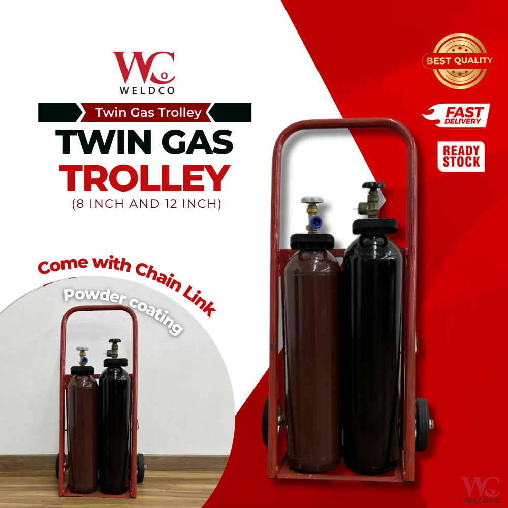 Heavy Duty Twin Gas Cylinder Trolley with Chain Link Protection ...