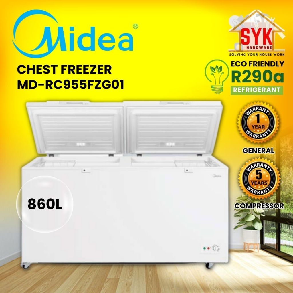 SYK Midea Chest Freezer 2 Door MD-RC955FZG01-MY 860L Deep Freezer ...