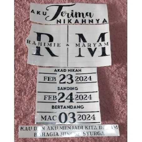 CUSTOM STICKER CERMIN ( STICKER SAHAJA ) UNTUK AQIQAH/WEDDING ...