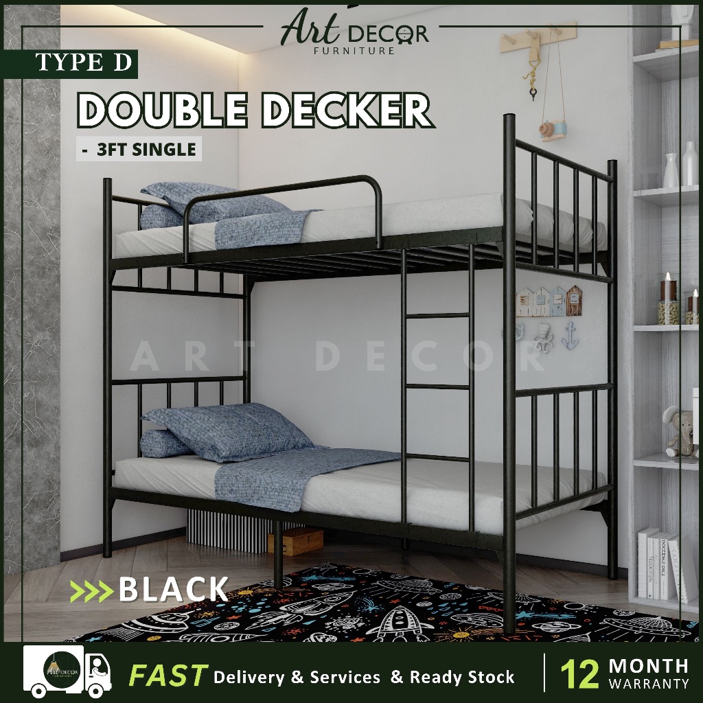 🔥READY STOCK🔥Quality Double Decker Heavy Duty Katil Besi with tilam ...