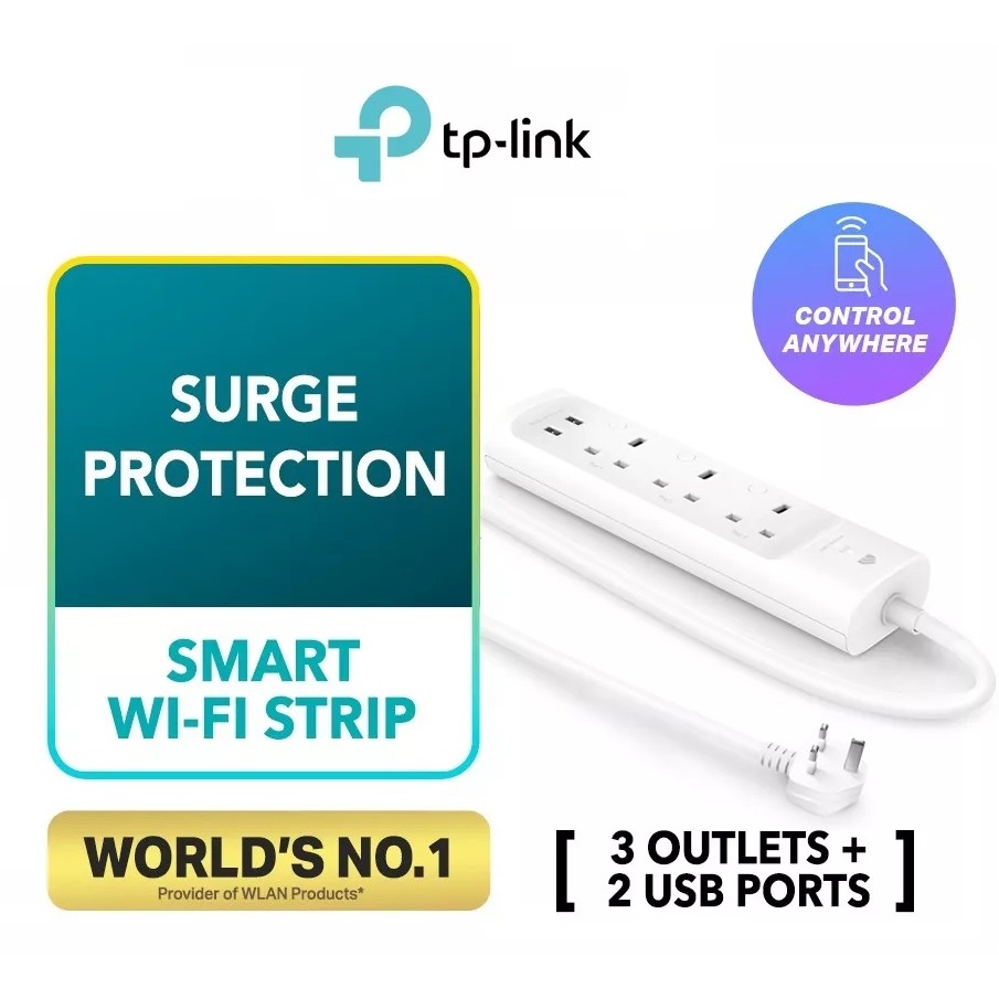 TP-Link KP303 Wi-Fi Power Strip - with 3 Surge Protection Smart Outlets ...