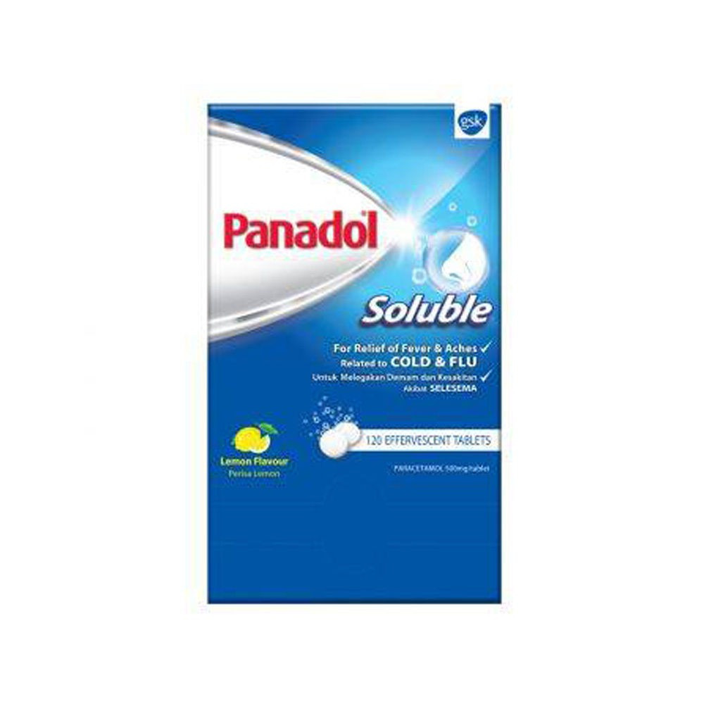 Panadol Soluble lemon 120's effervescent tablets // Cold & Flu // Fever ...