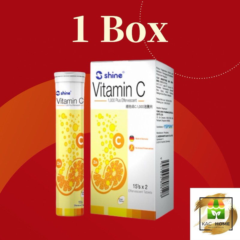 SHINE VITAMIN C 1000MG + ZINC 10MG PLUS EFFERVESCENT SOLUBLE TABLET 15S ...