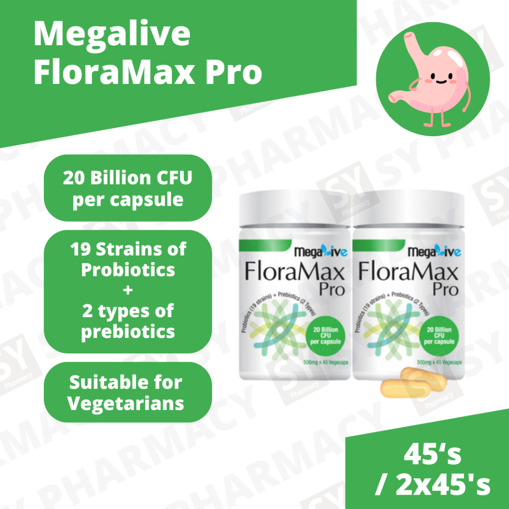 Megalive FloraMax Pro 500mg Vegecaps 45's/2x45's (Exp: 10/2025 ...