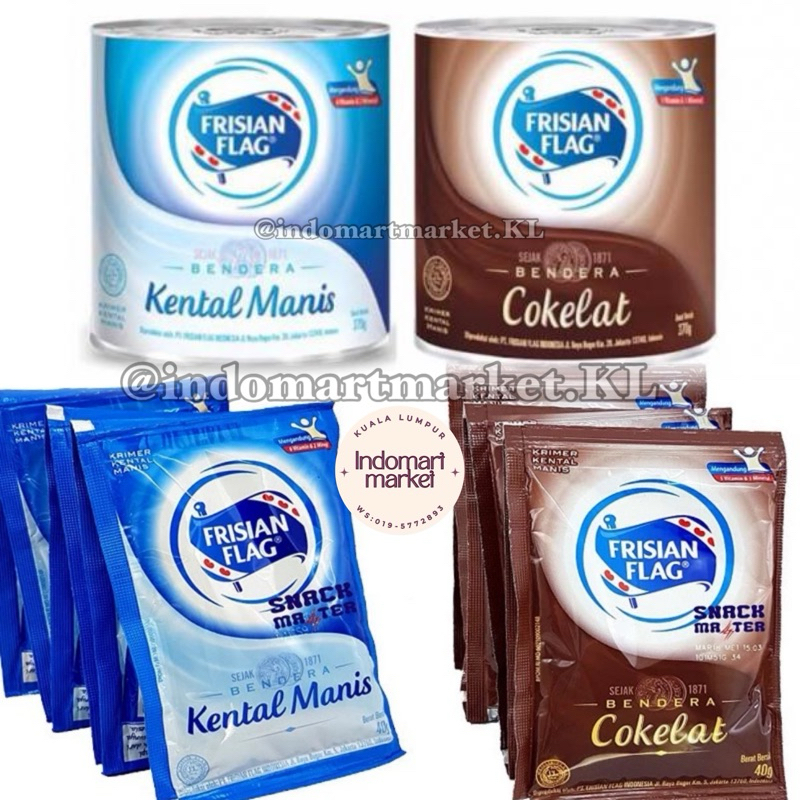 SUSU TIN BENDERA KENTAL / PEKAT MANIS ( WHITE ) 370GRAM & SUSU BENDERA ...