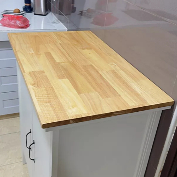 𝗫𝗭 Rubber wood Table Top 20mm Solid wood table Kayu Solid Counter top ...