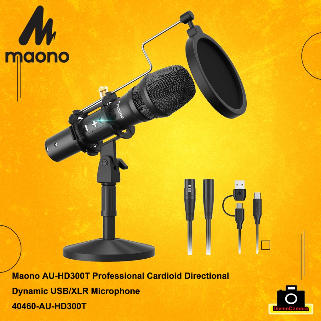 Maono AU-HD300T Professional Cardioid Directional Dynamic USB/XLR ...