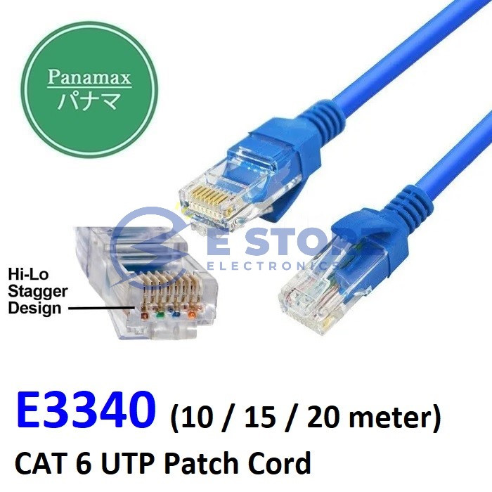 Panamax E3340 Premium Grade CAT6 10/15/20 meter Ethernet UTP Lan Internet Cable / Patch Cord ...
