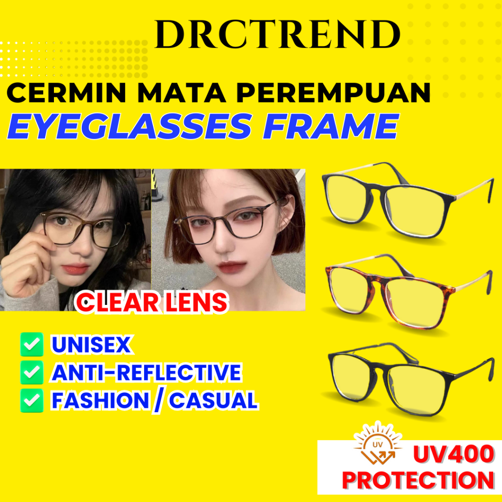 No Power Glasses Frame Women Spectacles Frame Spek Mata Perempuan ...