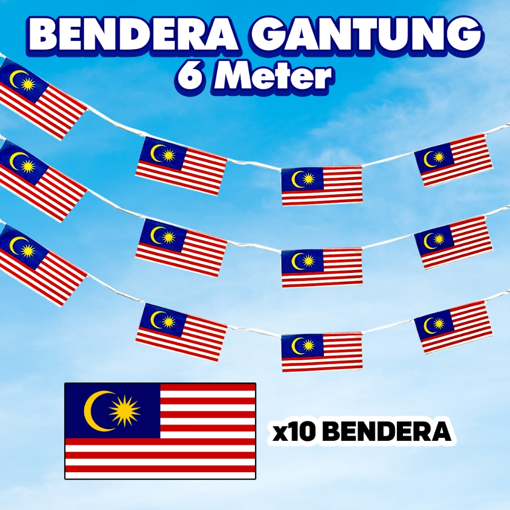 BENDERA MALAYSIA GANTUNG Sempena Hari Merdeka 6 Meter | Shopee Malaysia