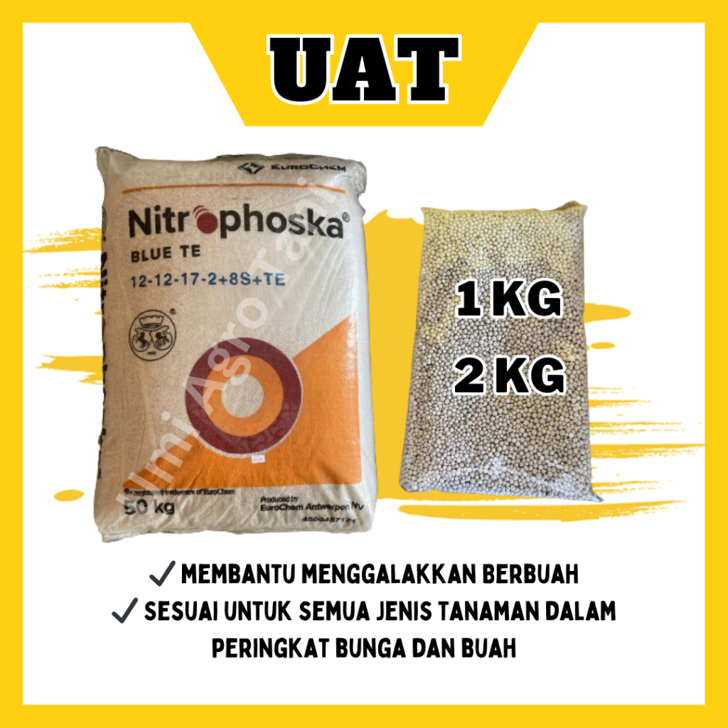 [1KG/2KG] FERTILIZER NITROPHOSKA® BLUE TE (12-12-17-2+8S+TE) BAJA SINGA ...