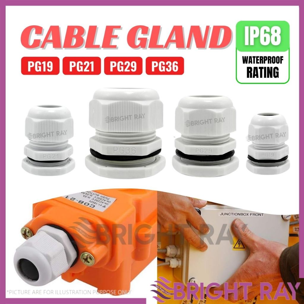 1PC IP68 CABLE GLAND Nylon Plastic Waterproof Adjustable Cable Glands ...