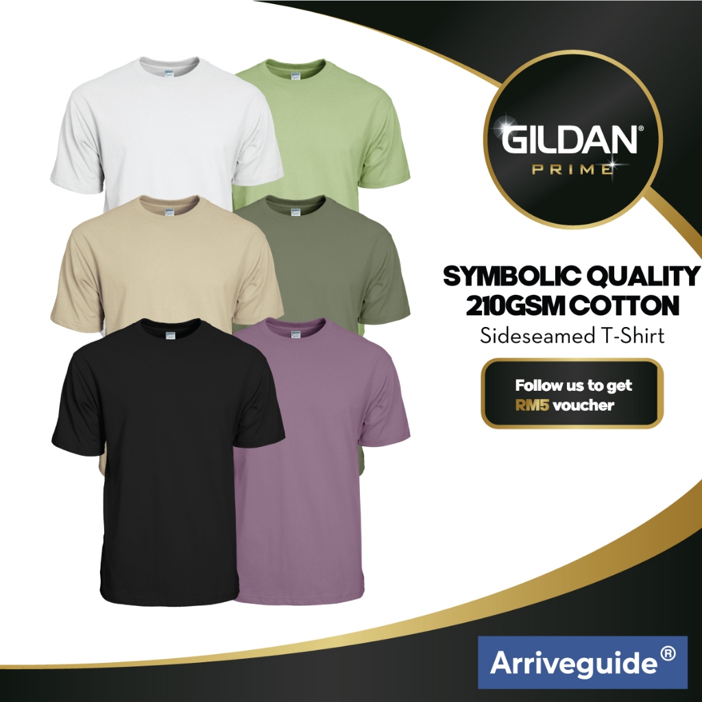 Gildan Prime x Arrive Guide Symbolic Cotton 210gsm Siro Compact T-Shirt ...