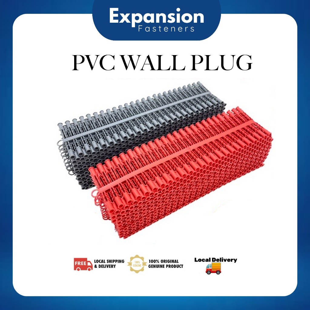 PVC WALL PLUG 6MM RED / GREY | Shopee Malaysia