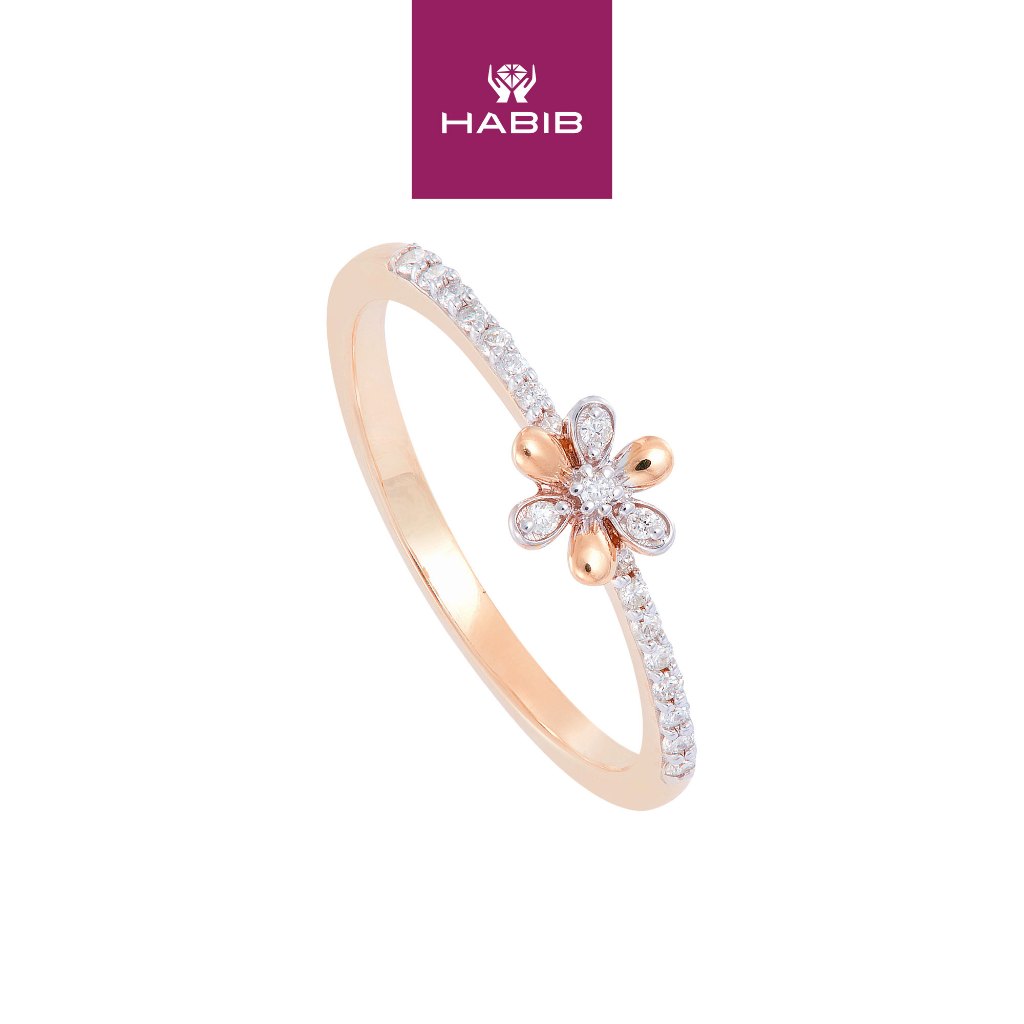 HABIB Flower Straight Band Diamond Ring in 375/9K Rose Gold 265111022 ...