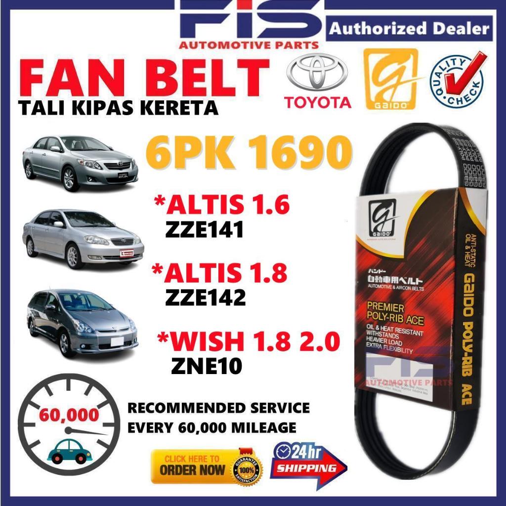FIS Gaido Fan Belt Toyota Altis ZZE141 ZZE142 Wish 1.8 ZNE10 Air Cond ...