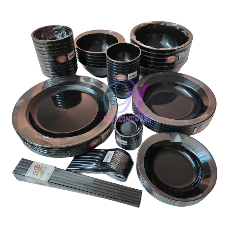 Gware Plastic Round Shallow Plate Rim Plate Deep Plate Bowl Sauce Dish ...