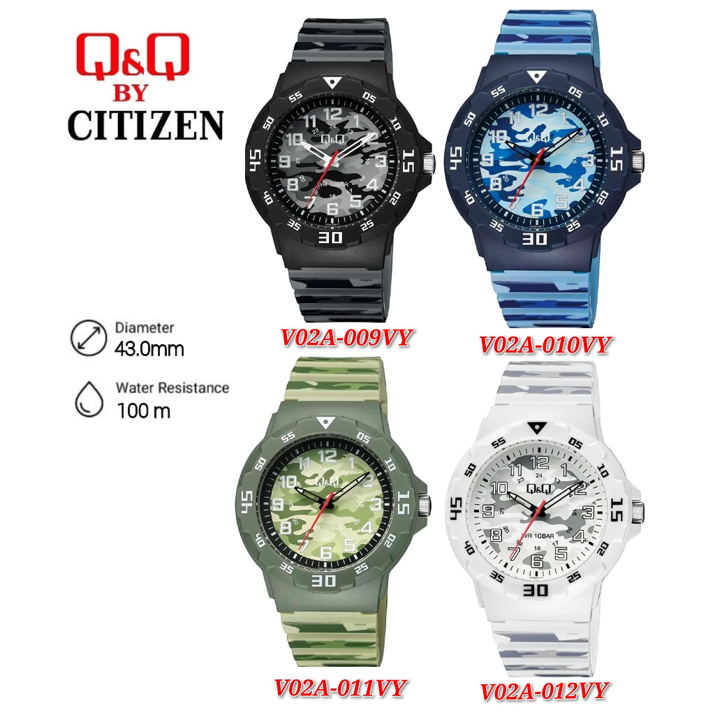 Q&Q Japan by Citizen Men's Resin Analogue Watch VR18 / V02A | Shopee Malaysia