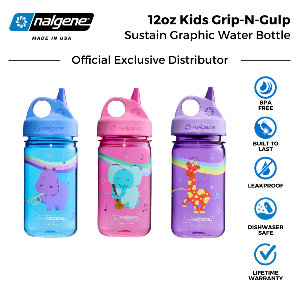Nalgene 12oz Kids Grip-N-Gulp Sustain Graphic Water Bottle | Shopee ...