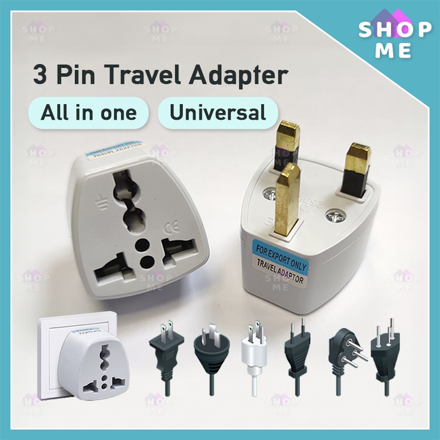 Travel Adapter 3-Pin Universal Malaysia China Conversion Plug UK/US/EU ...