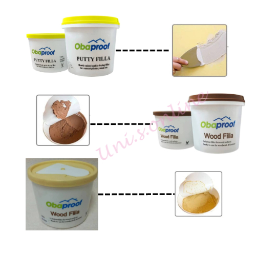 OBAPROOF PUTTY FILLER & OBAPROOF WOOD FILLER FILLING CRACKS & HOLES FOR ...