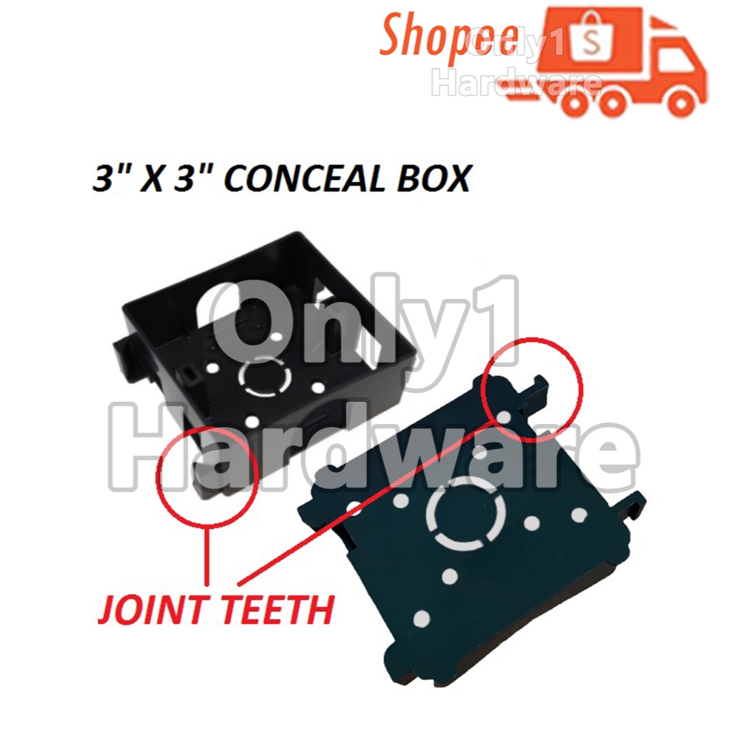 3x3 BLACK CONCEAL BOX PVC ELECTRICAL CONCEAL BOX PVC BLACK BOX PVC ...