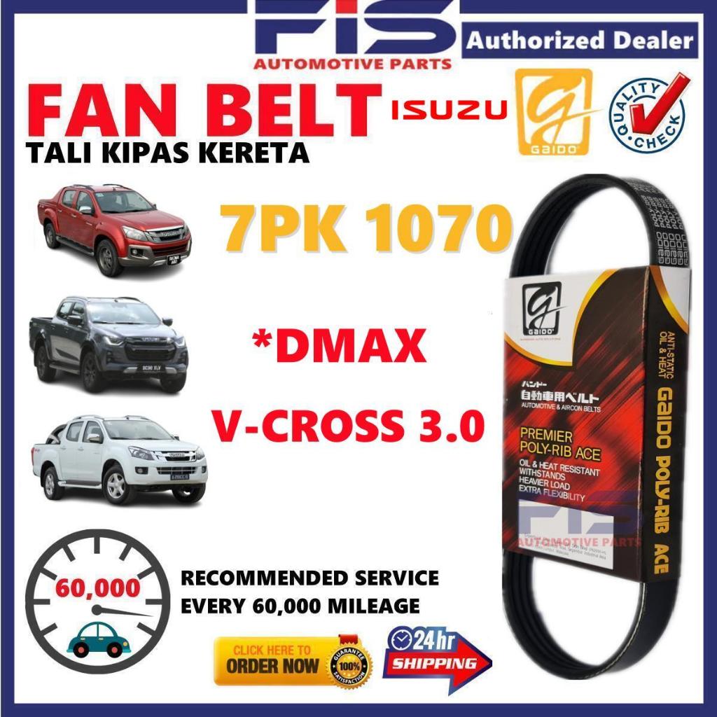 FIS Gaido Fan Belt Isuzu Dmax V-Cross 3.0 Air Cond Alternator Power Steering Belt 7PK1070 Tali ...
